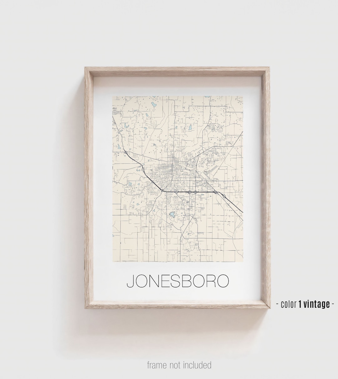 JONESBORO AR City Map Poster, Jonesboro Arkansas Street Map Print ...