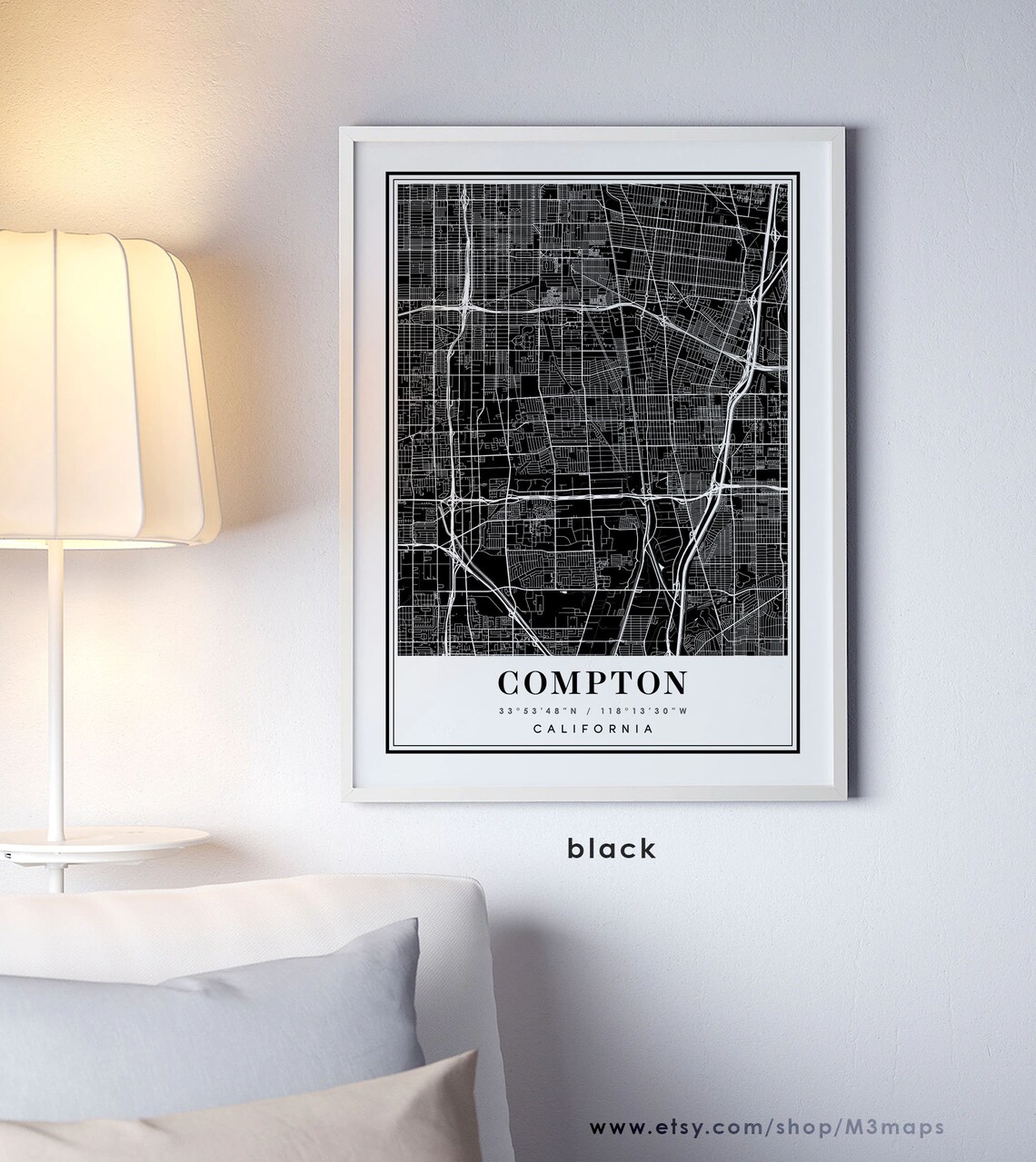 Compton California Map Compton CA Map Compton City Map - Etsy