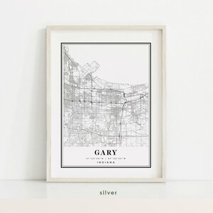 Gary Indiana Map, Gary IN Map, Gary City Map, Gary Print, Gary Poster ...
