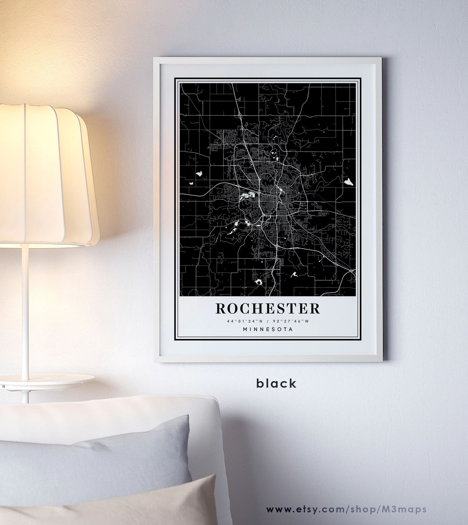 Rochester Minnesota Map Rochester MN Map Rochester City Map | Etsy