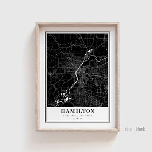 Hamilton OH Map Print Hamilton Ohio City Poster Personalized Modern and ...