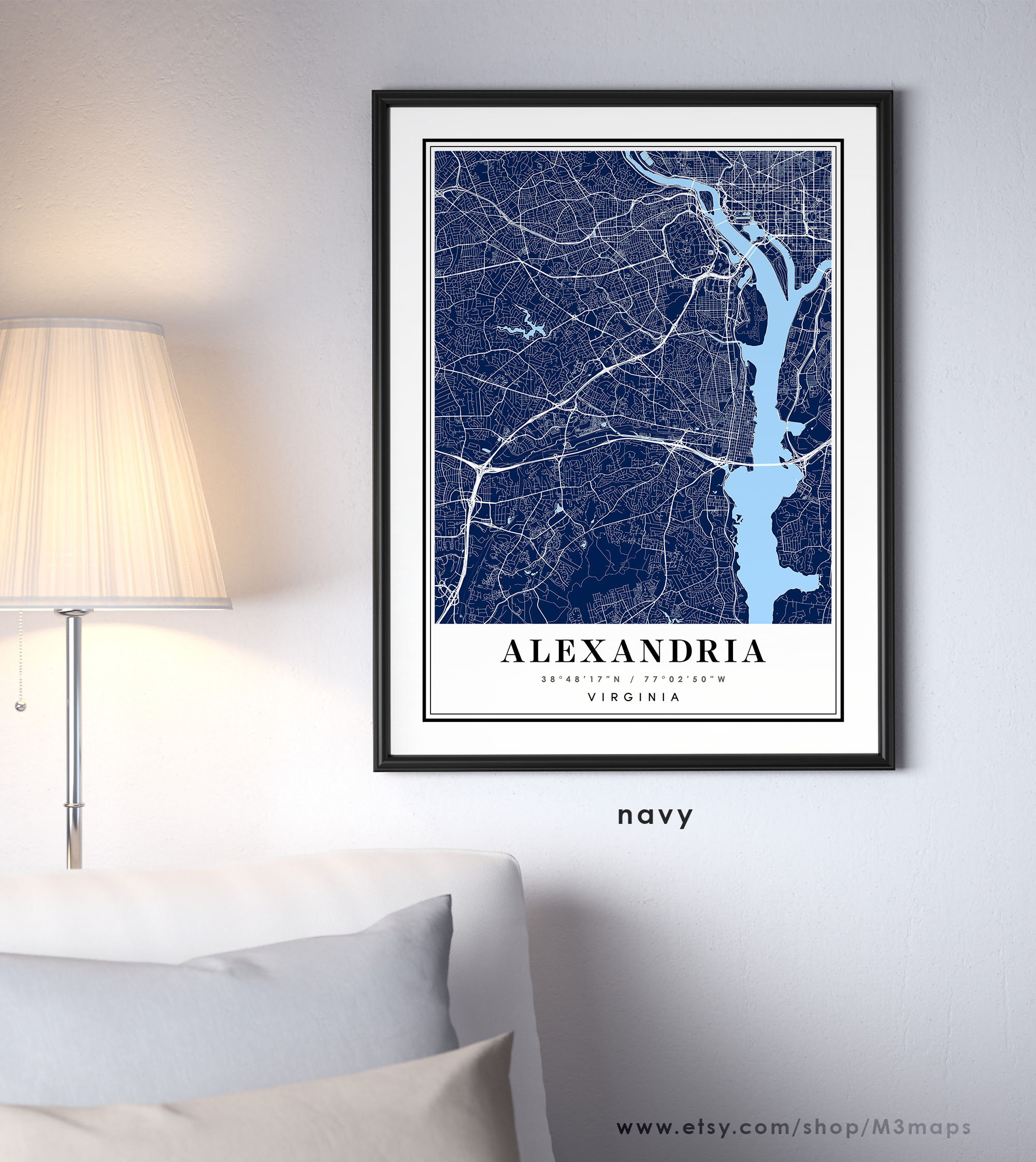 Alexandria Virginia Map Alexandria VA Map Alexandria City - Etsy