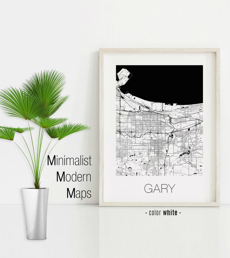 Gary Indiana Gary IN Map Gary Map Gary Print Gary Poster - Etsy