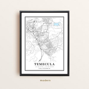 Temecula California Map Art Print: Custom City Map - Etsy