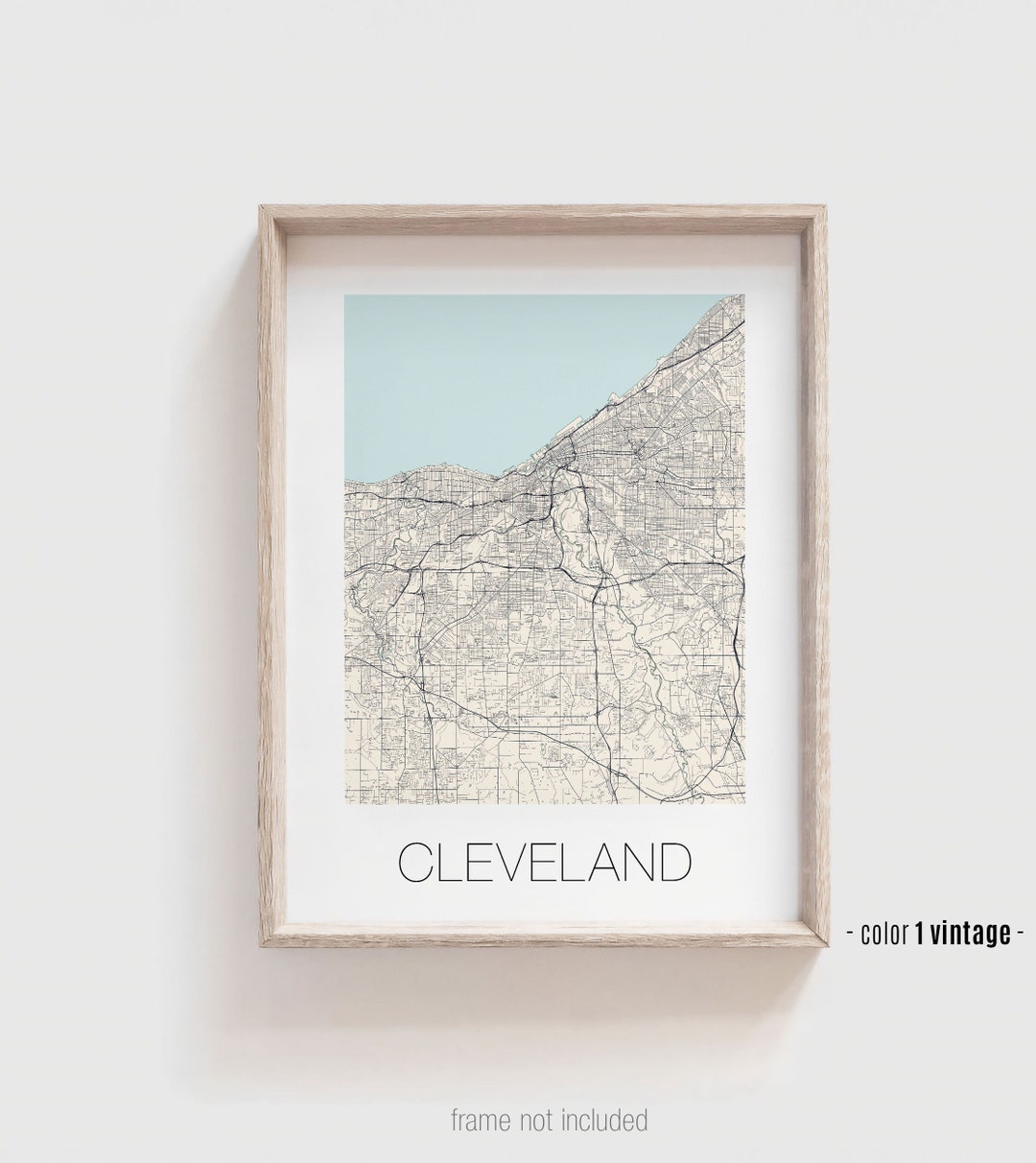 CLEVELAND OH City Map Poster, Cleveland Ohio Street Map Print ...