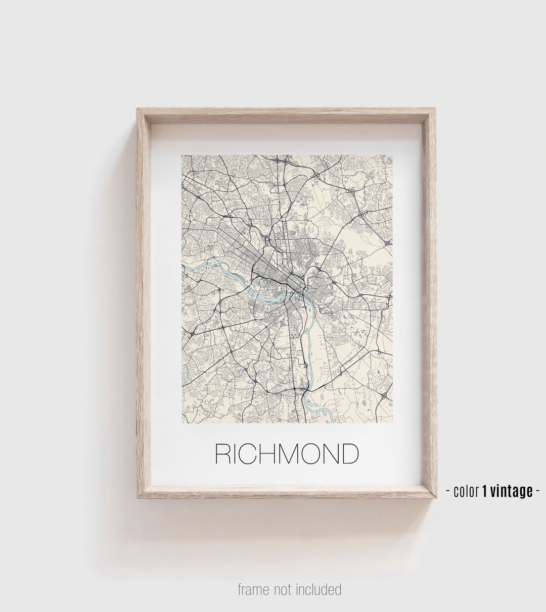 RICHMOND VA City Map Poster, Richmond Virginia Street Map Print ...