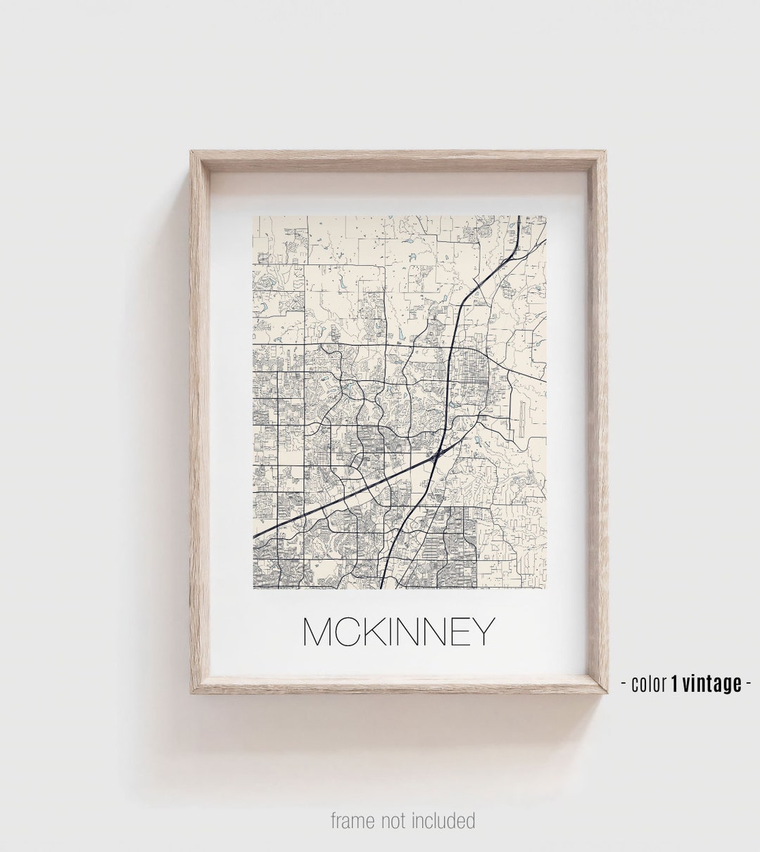 MCKINNEY TX City Map Poster, Mckinney Texas Street Map Print ...