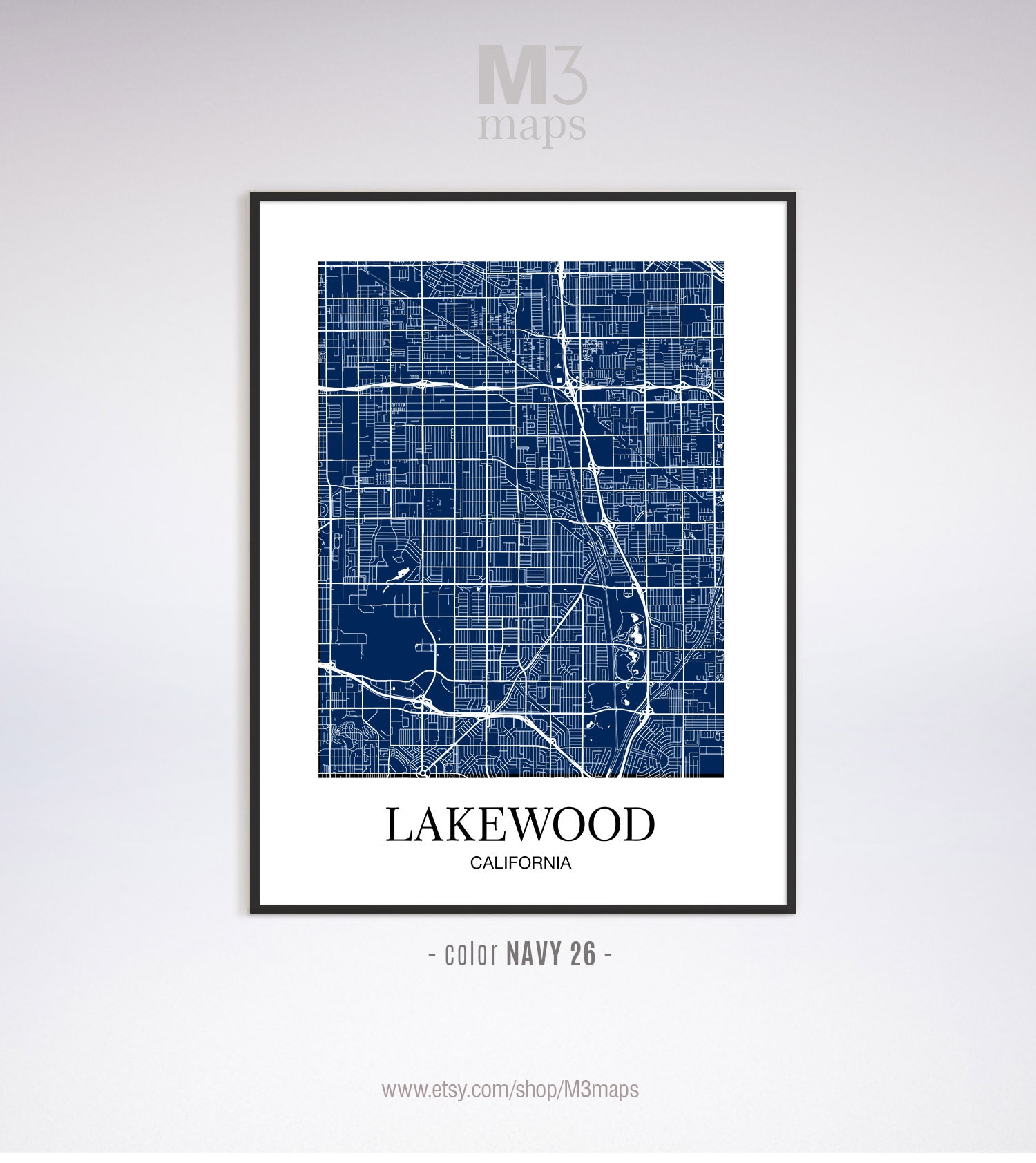 Lakewood Lakewood CA Map Lakewood Modern Art Print Lakewood | Etsy