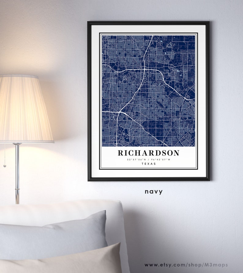 Richardson Texas Map Richardson TX Map Richardson City Map | Etsy