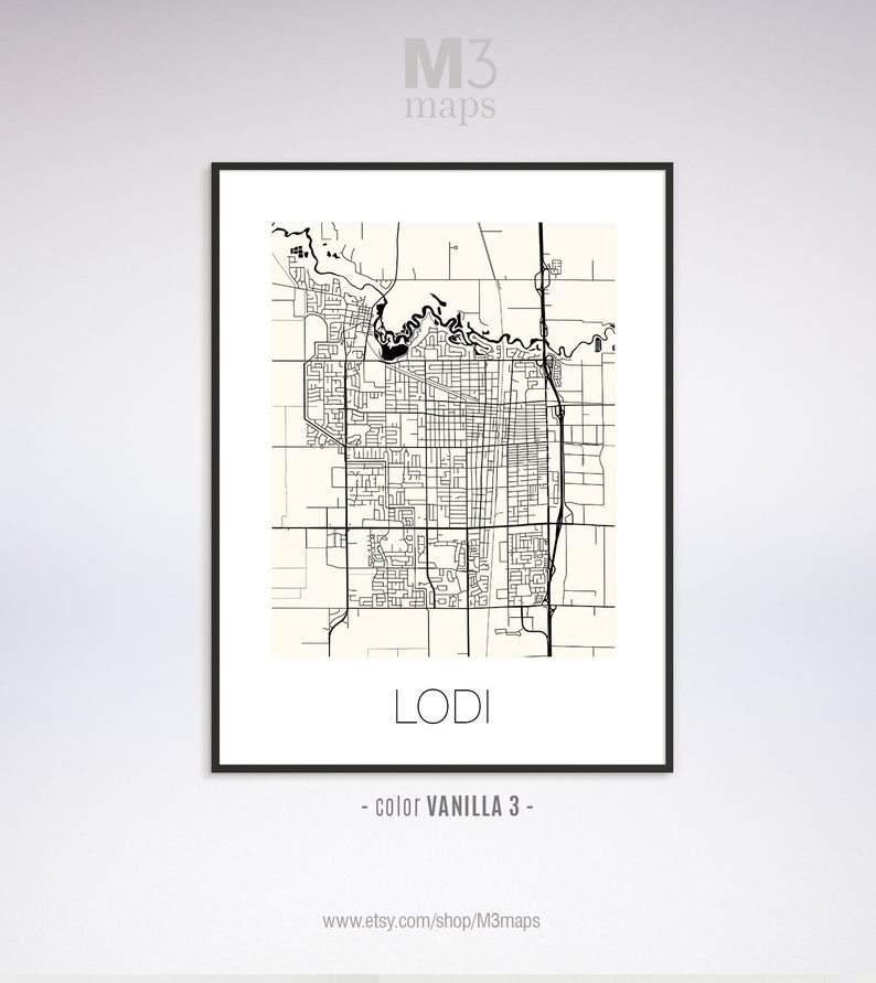 Lodi California Lodi CA Map Lodi Map Lodi Print Lodi - Etsy