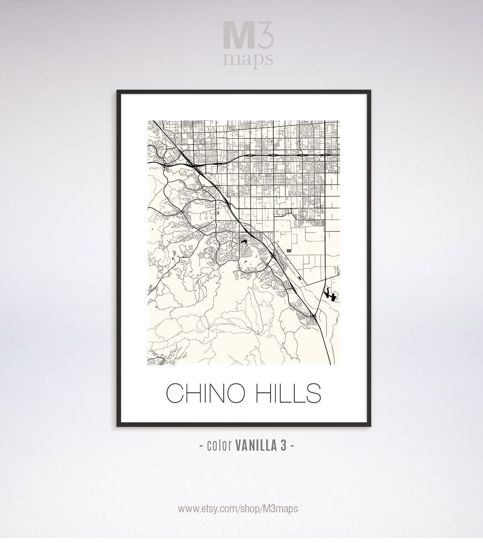 Chino Hills California Chino Hills CA Map Chino Hills Map - Etsy