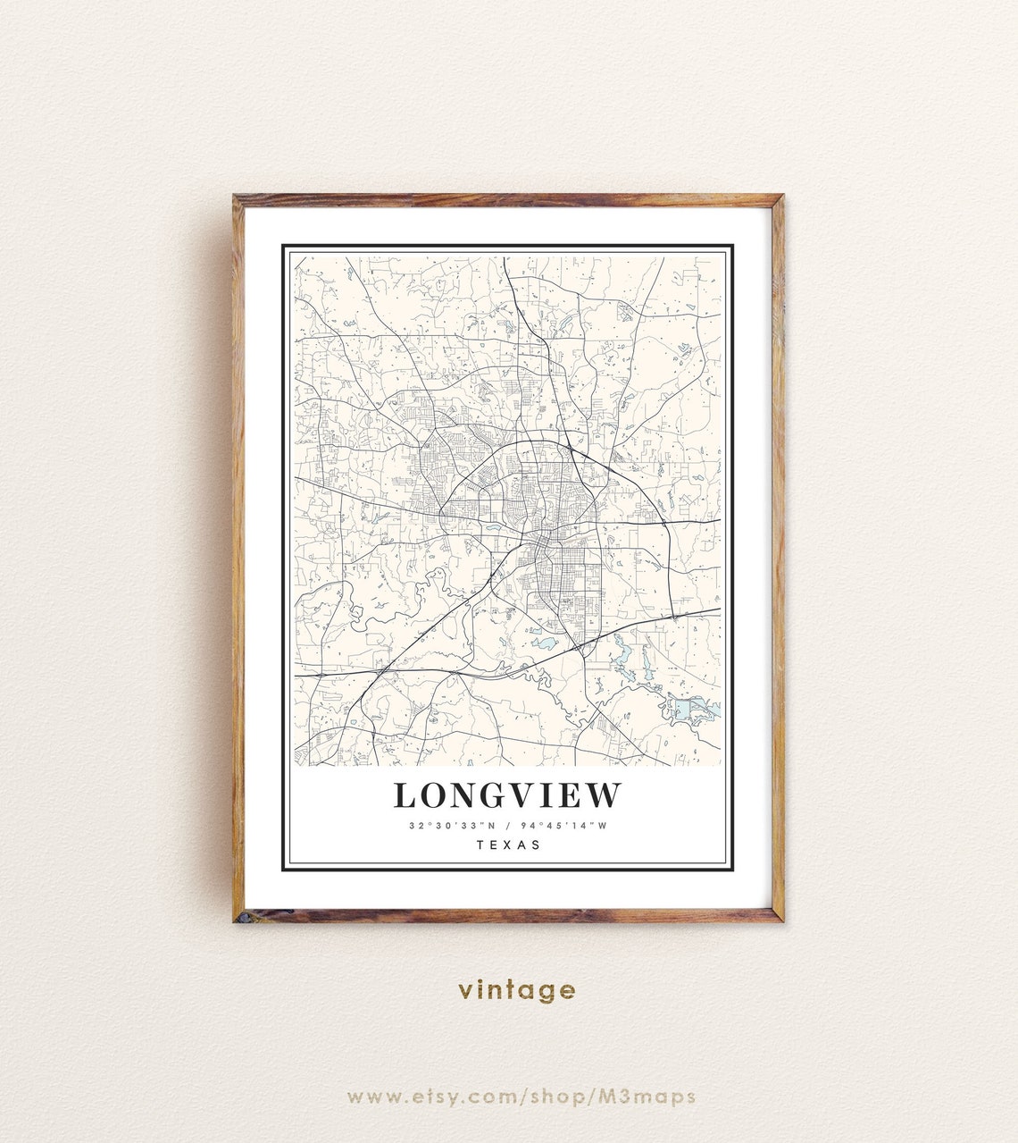 Longview Texas Map Longview TX Map Longview City Map - Etsy