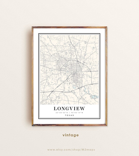 Longview Texas Map Longview TX Map Longview City Map - Etsy