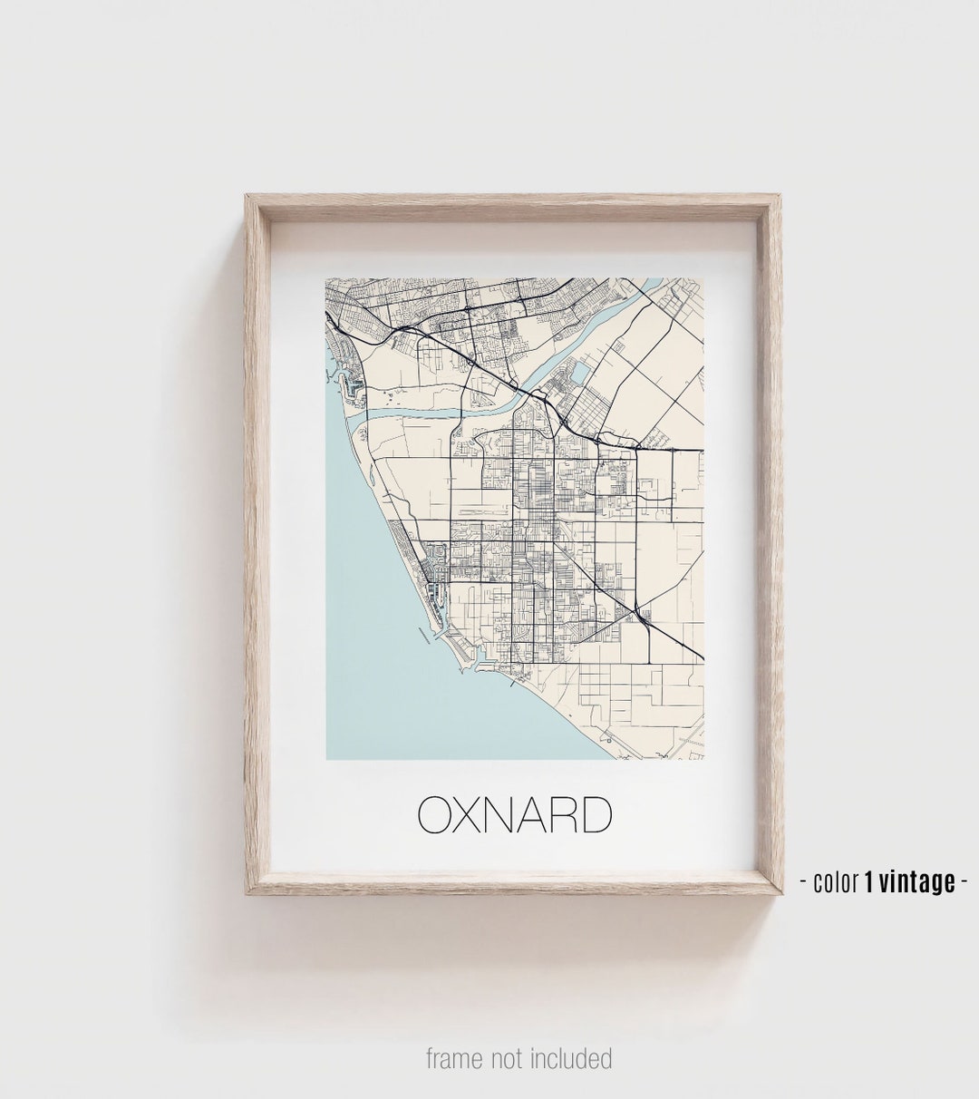 OXNARD CA City Map Poster, Oxnard California Street Map Print ...