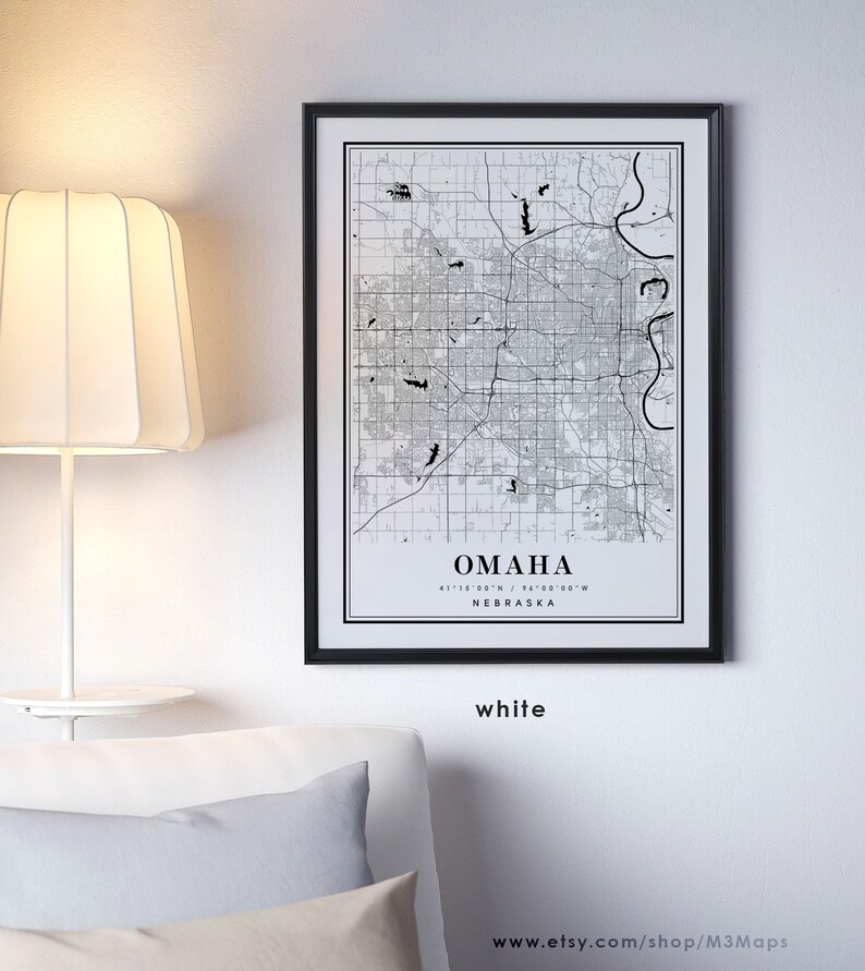 Omaha Nebraska Map Omaha NE Map Omaha City Map Omaha Print - Etsy
