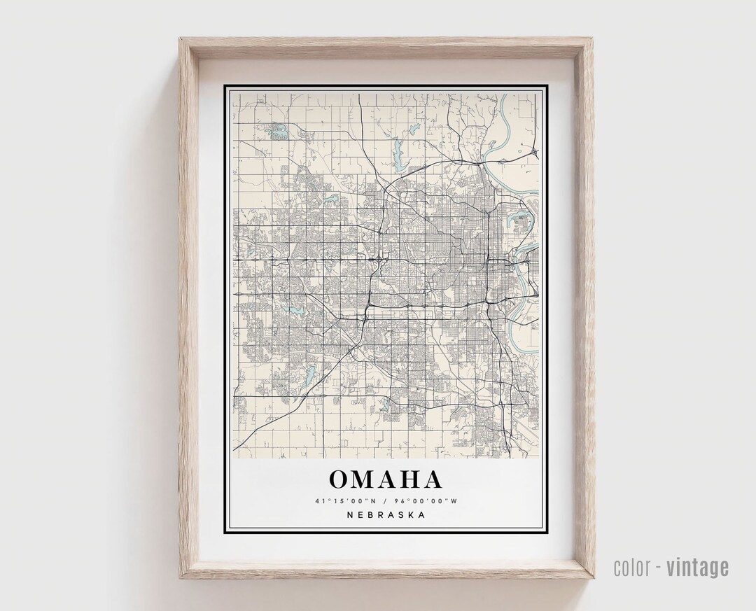 Omaha NE Map Print - Omaha Nebraska City Poster - Personalized Modern ...
