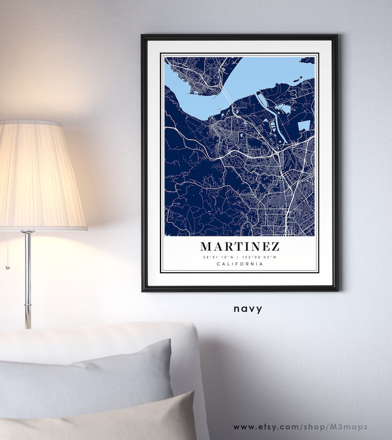 Martinez California Map Martinez CA Map Martinez City Map - Etsy