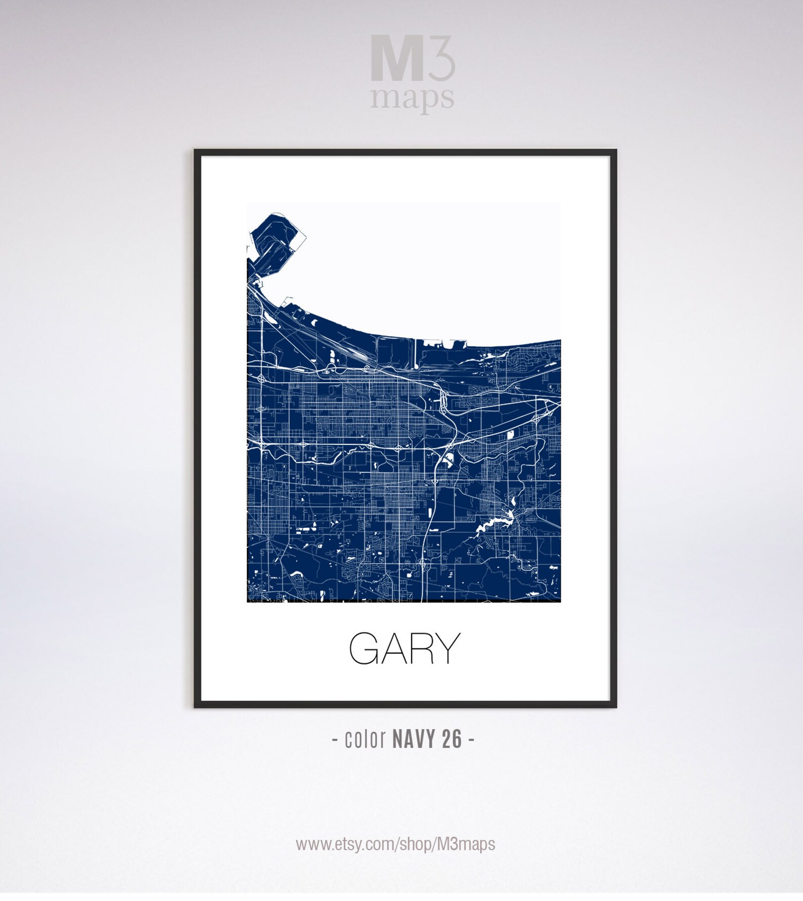 Gary Indiana Gary IN Map Gary Map Gary Print Gary Poster - Etsy