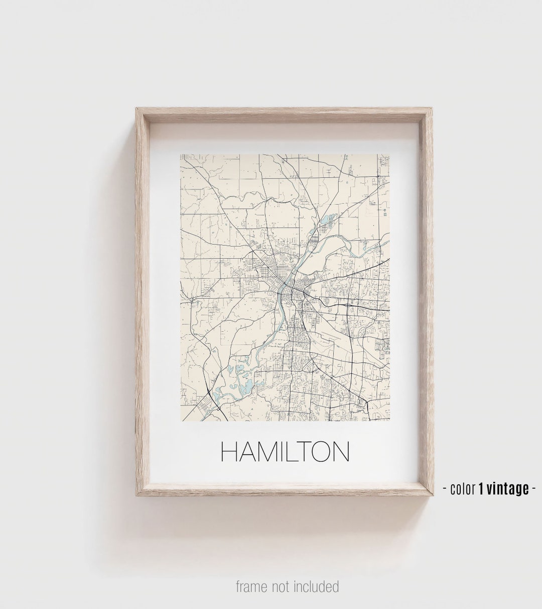 HAMILTON OH City Map Poster, Hamilton Ohio Street Map Print ...