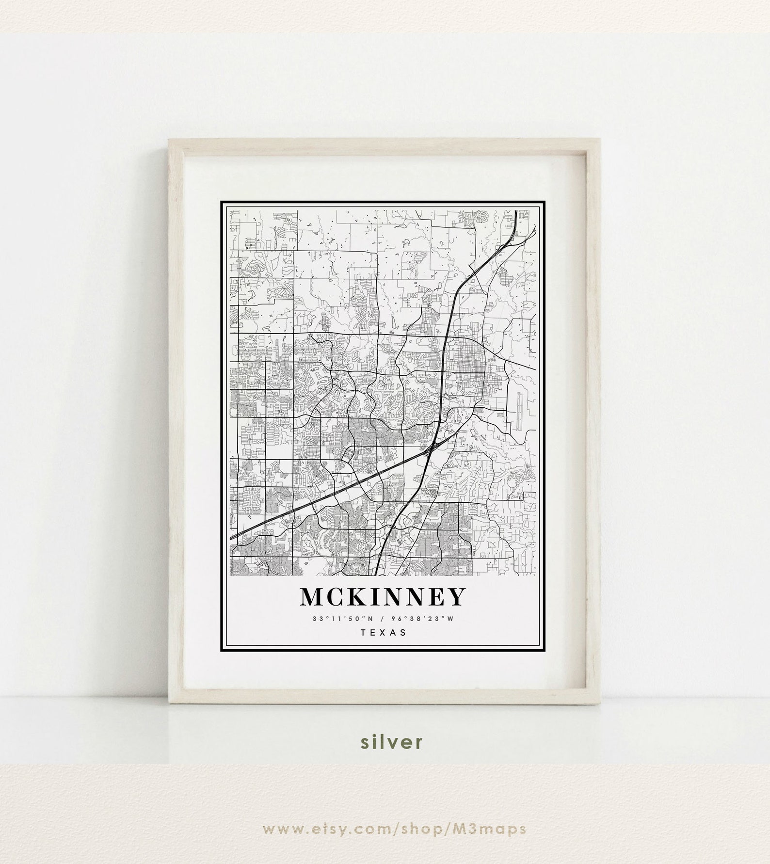 Mckinney Texas Map Mckinney TX Map Mckinney City Map - Etsy