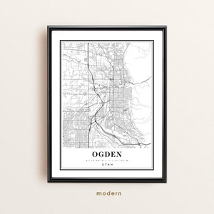 Ogden Utah map Ogden UT map Ogden city map Ogden print | Etsy