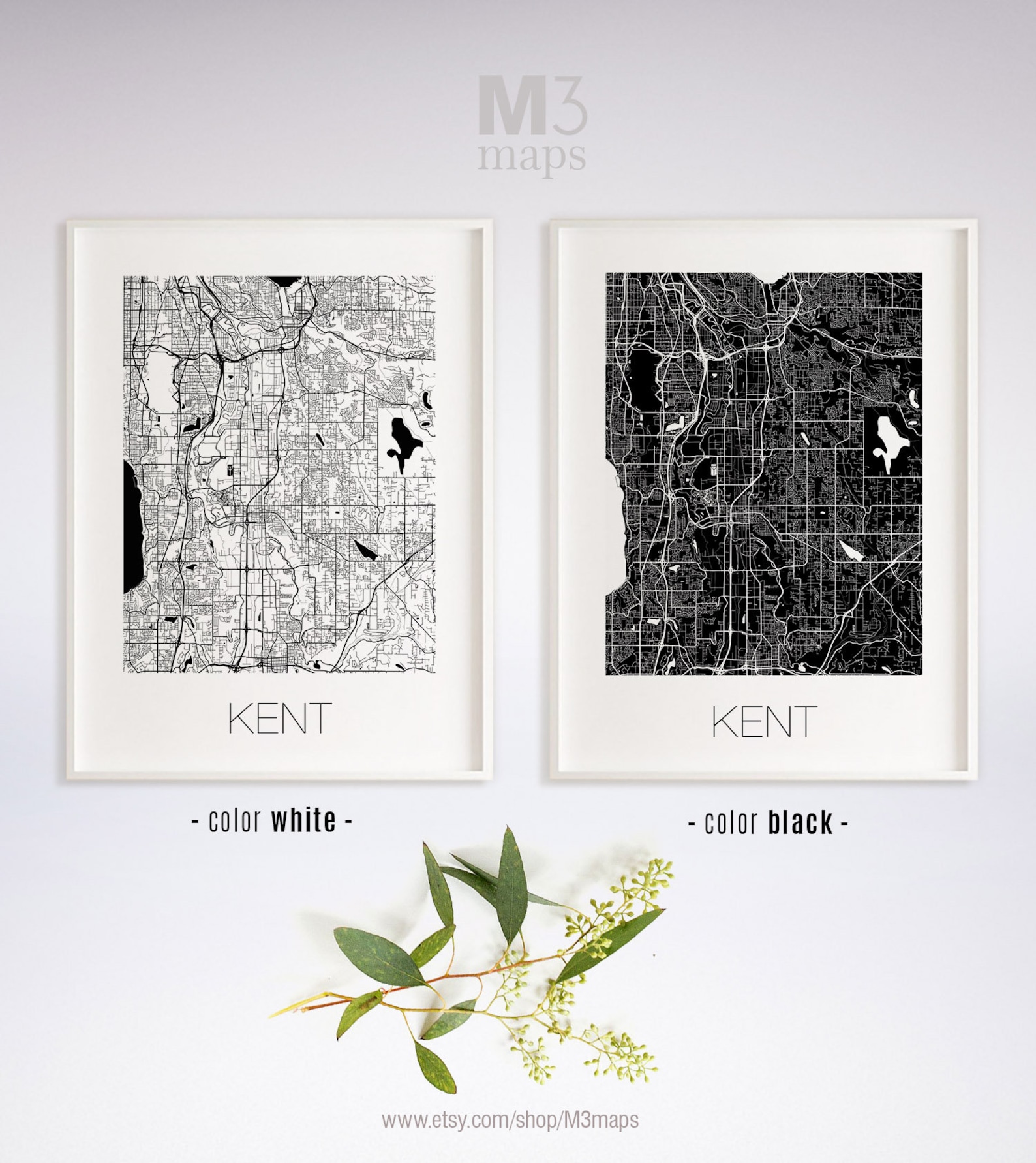 Kent Washington Kent WA Map Kent Map Kent Print Kent - Etsy
