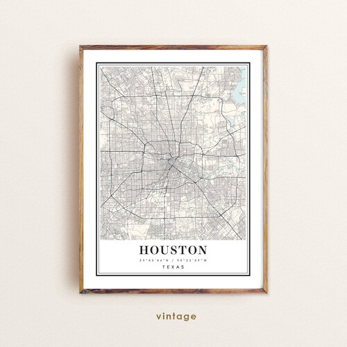 Houston Map 8x8 Letterpress beautiful simple neighborhood map Prints ...