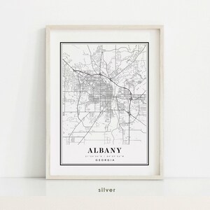 Albany Georgia map Albany GA map Albany city map Albany | Etsy
