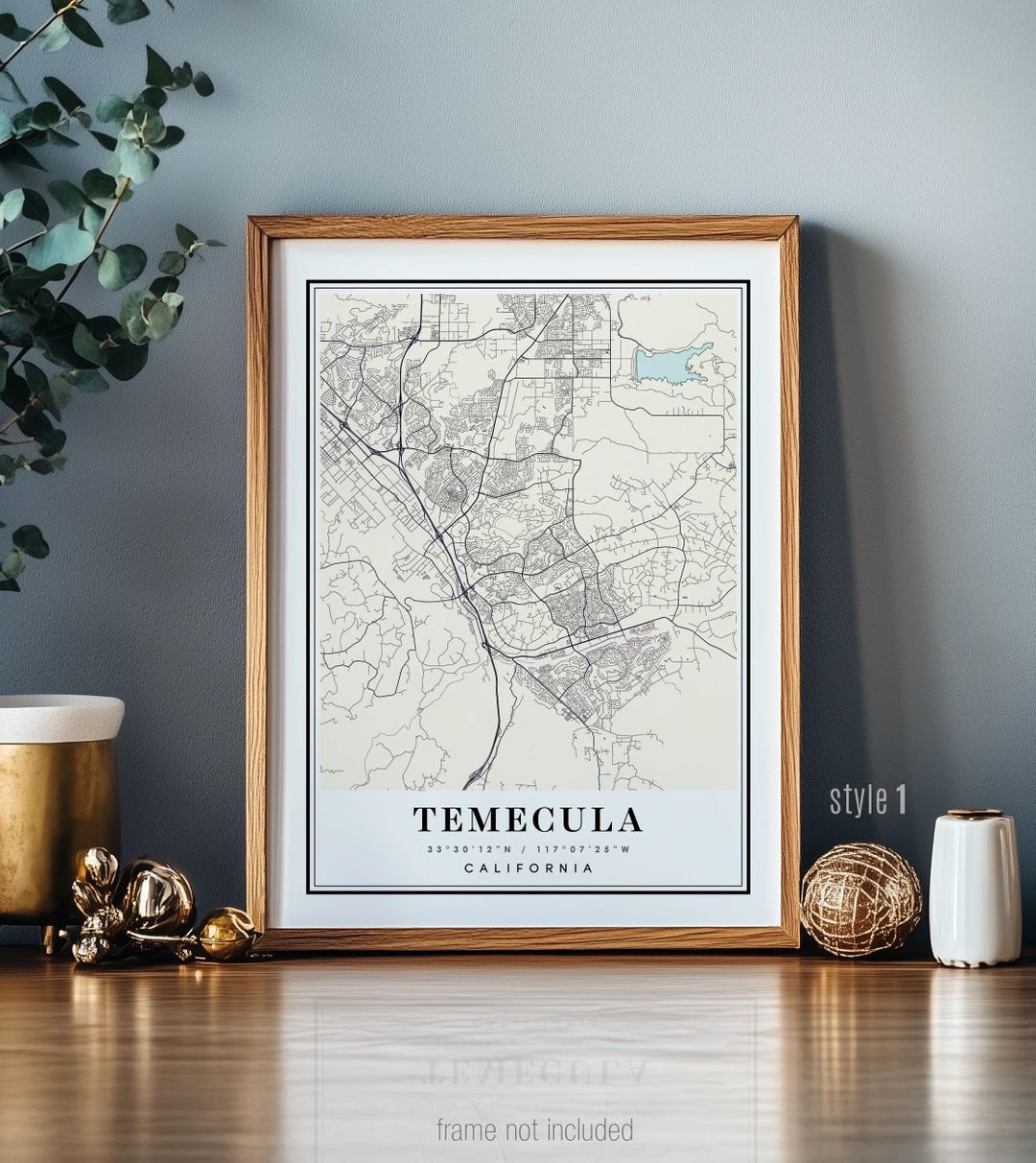Temecula CA California Map Wall Art City Poster Print Decor - Etsy