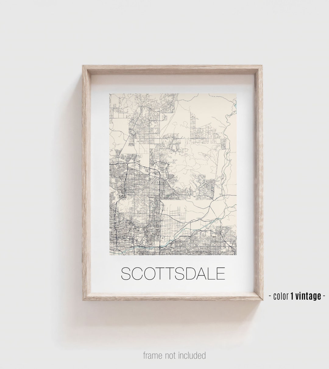 SCOTTSDALE AZ City Map Poster, Scottsdale Arizona Street Map Print ...