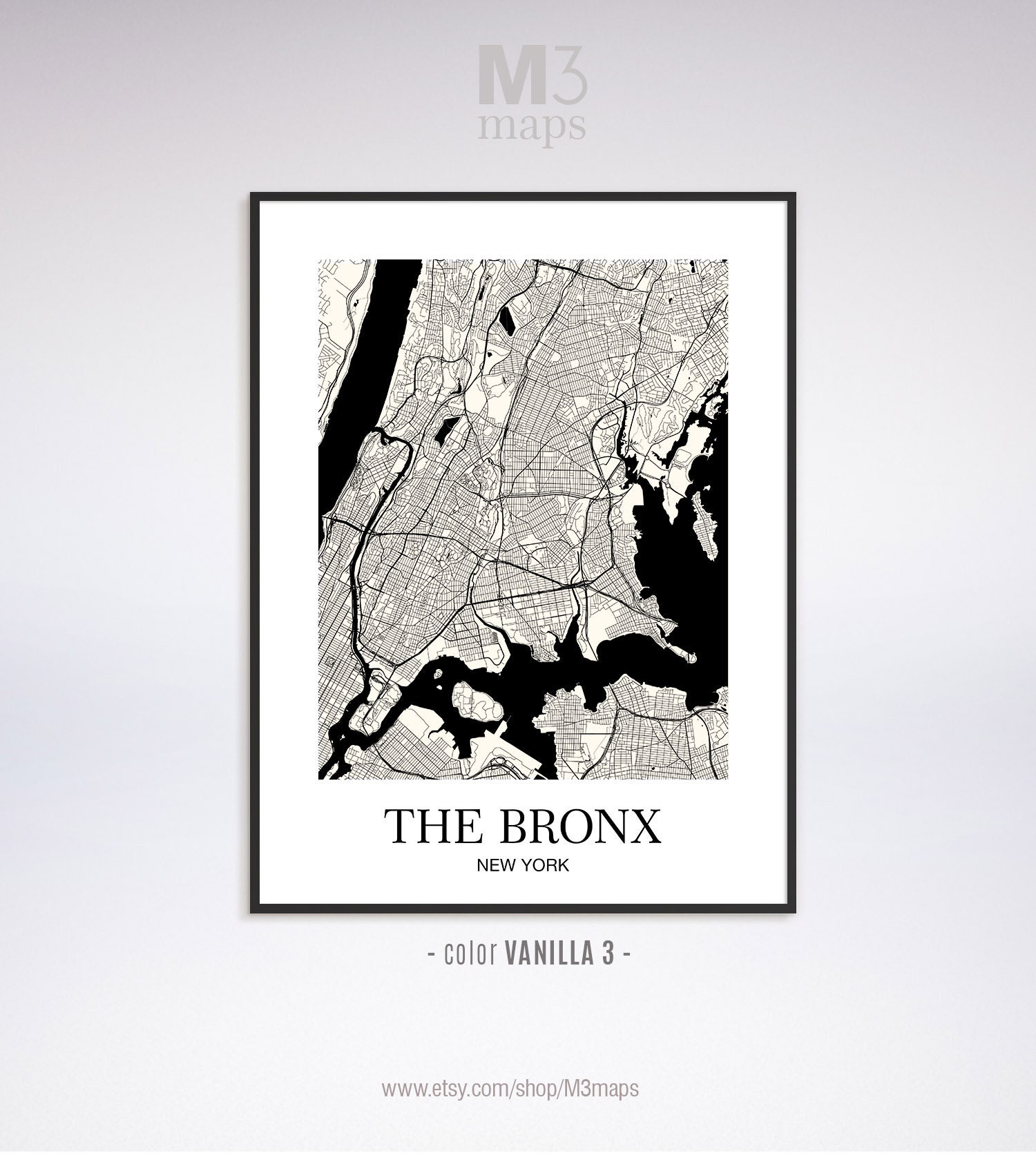 The Bronx the Bronx NY Map the Bronx Modern Art Print the | Etsy