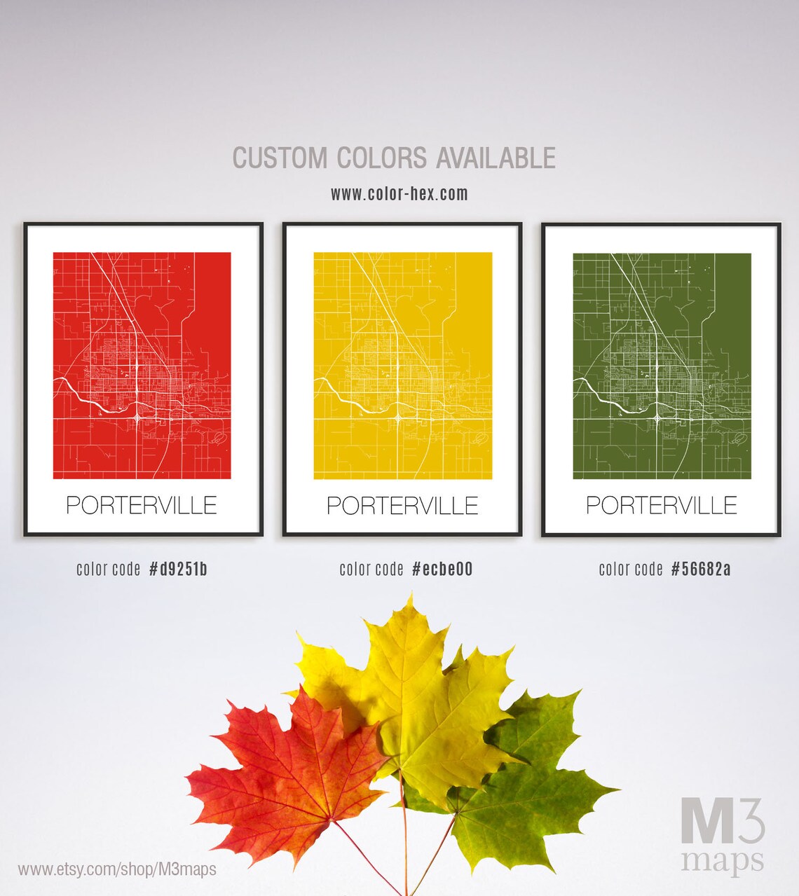 Porterville California Porterville CA Map Porterville Map - Etsy