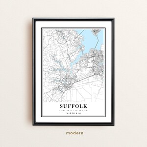 Suffolk Virginia map Suffolk VA map Suffolk city map | Etsy