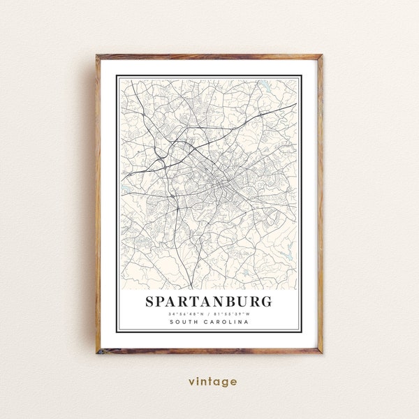 Spartanburg Sc Map - Etsy