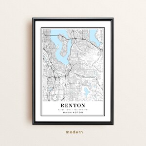 Renton Washington Map, Renton WA Map, Renton City Map, Renton Print ...