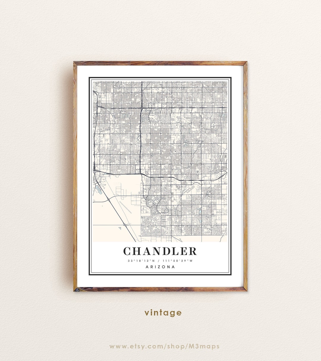 Chandler Arizona Map Chandler AZ Map Chandler City Map - Etsy