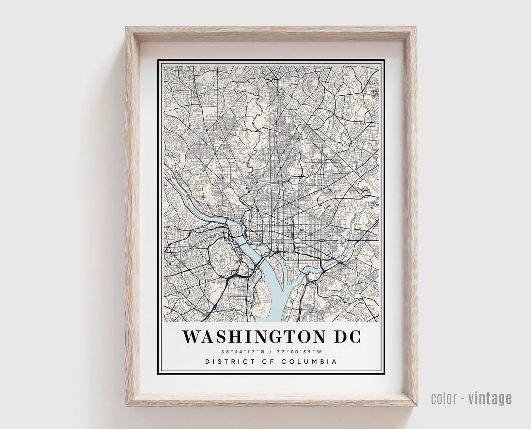 Washington DC Map Print: Modern City Art Poster, Personalized - Etsy