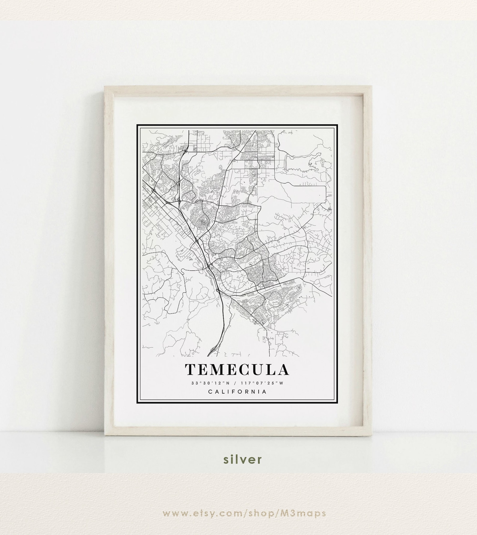 Temecula California Map Art Print: Custom City Map - Etsy