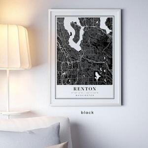 Renton Washington Map, Renton WA Map, Renton City Map, Renton Print ...