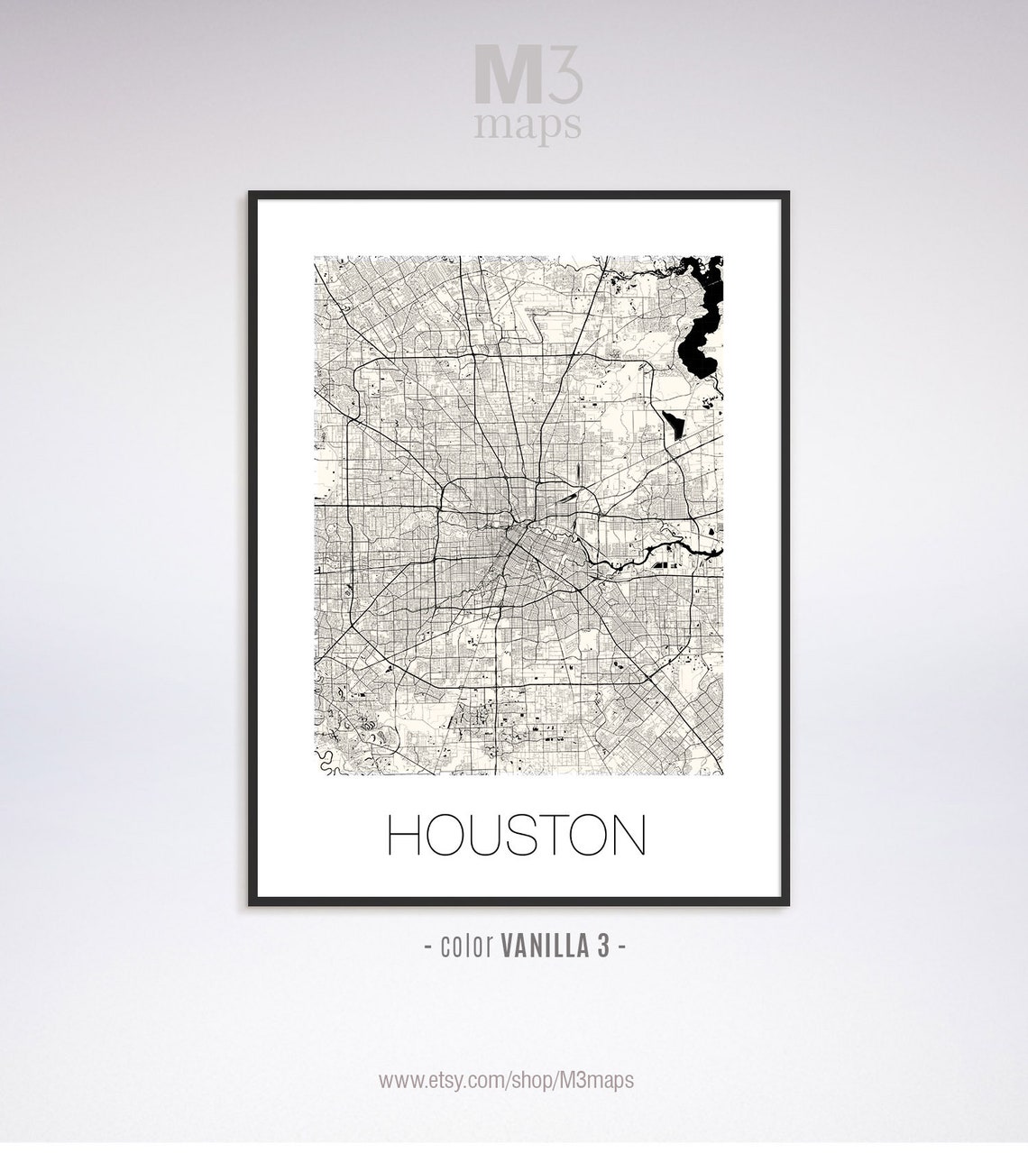 Houston Texas Houston TX Map Houston Map Houston Print - Etsy