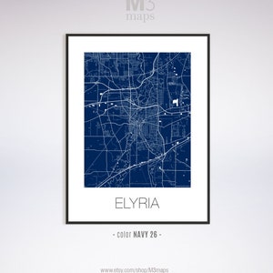 Elyria Ohio Elyria OH Map Elyria Map Elyria Print Elyria - Etsy