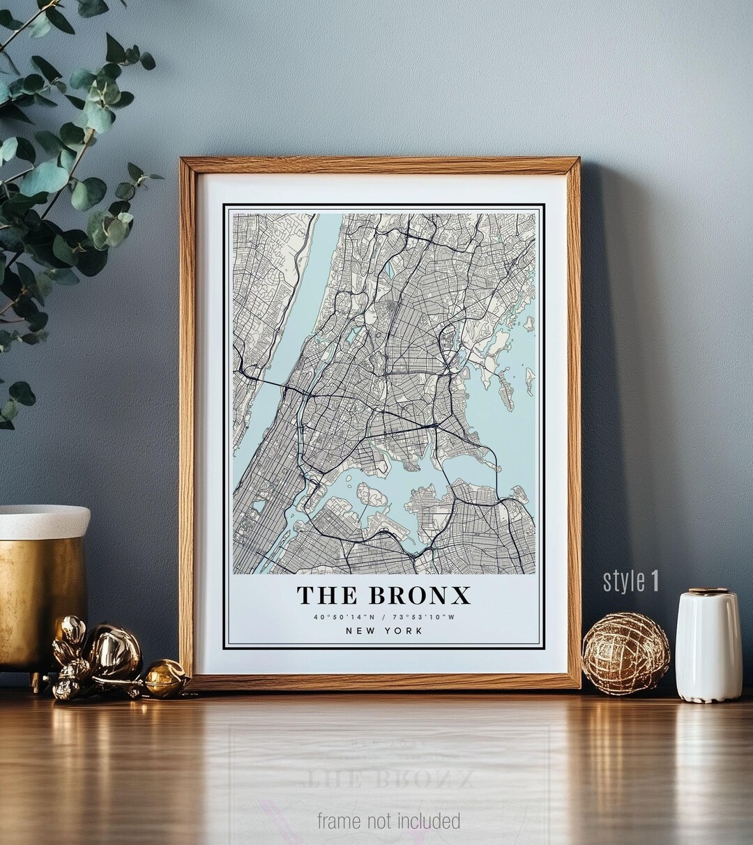 Bronx Map Print - Fordham University Map Poster - Minimalist Modern ...