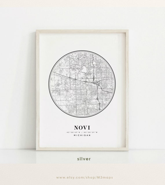 Novi Map Michigan Novi MI Map Novi Print Novi Poster Novi - Etsy