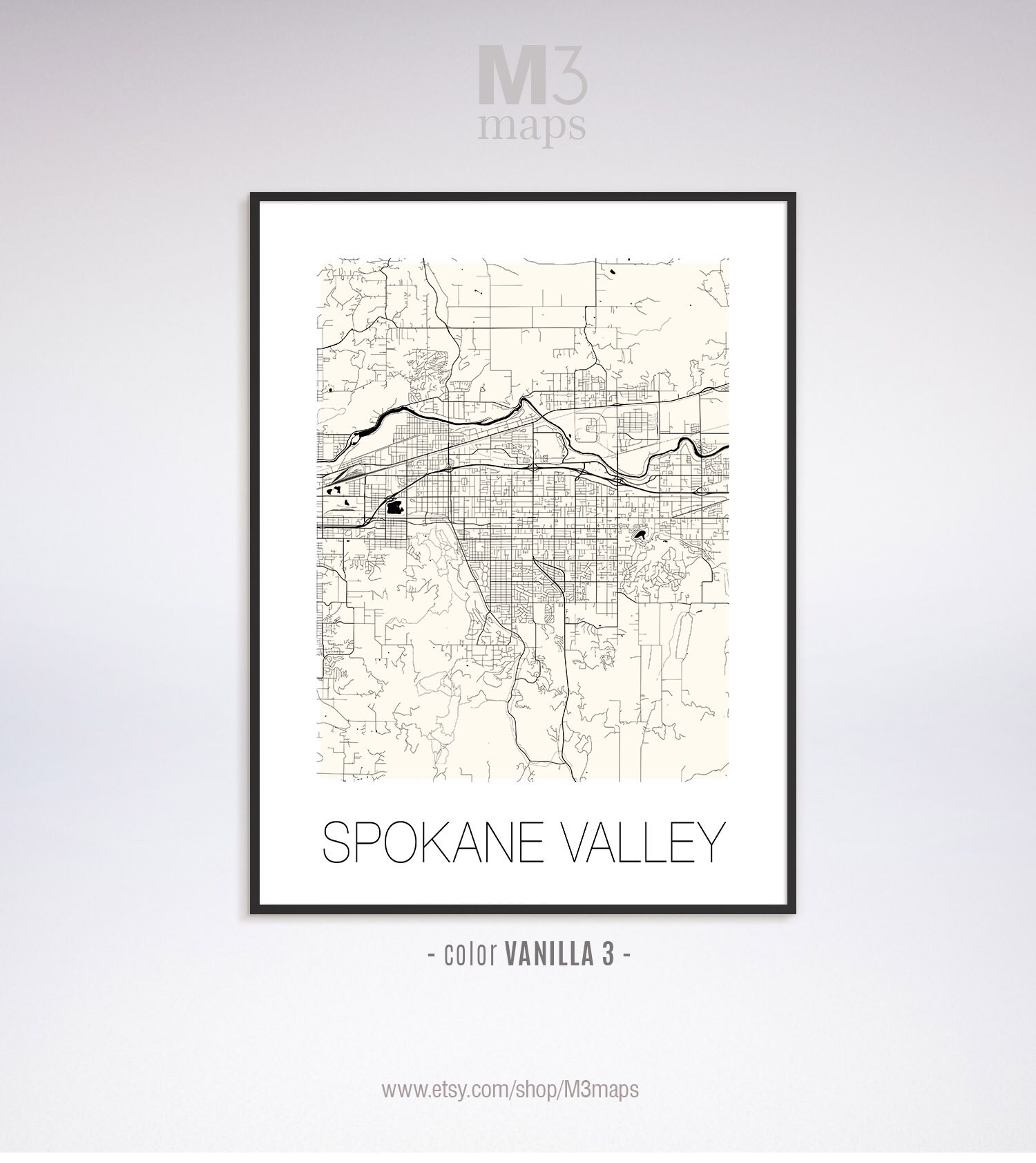 Spokane Valley Washington Spokane Valley WA Map Spokane - Etsy