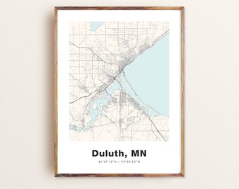 Duluth Mn City Map | Etsy