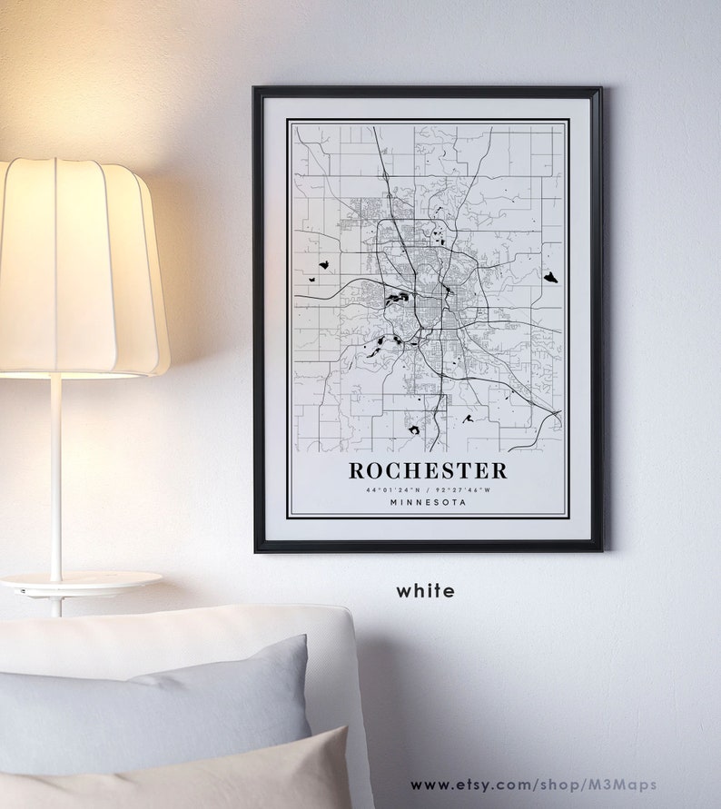 Rochester Minnesota Map Rochester MN Map Rochester City Map | Etsy