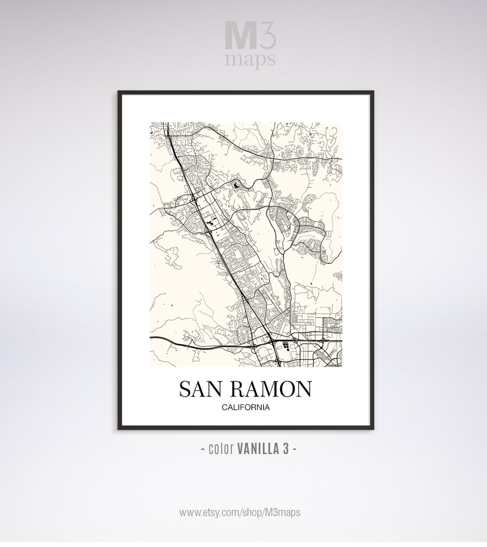 San Ramon San Ramon CA Map San Ramon Modern Art Print San | Etsy