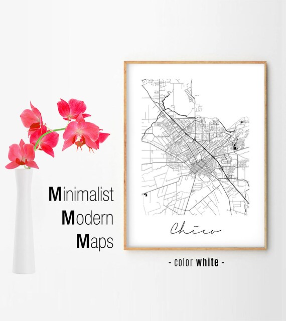 Chico Minimalist Chico Map Chico Map Print Chico City Map | Etsy