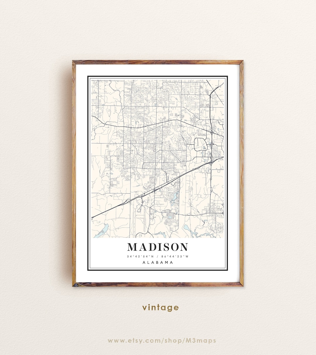 Madison Alabama Map, Madison AL Map, Madison City Map, Madison Print ...