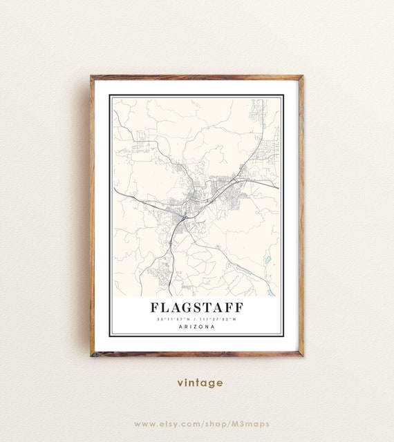Flagstaff Arizona Map Flagstaff AZ Map Flagstaff City Map - Etsy